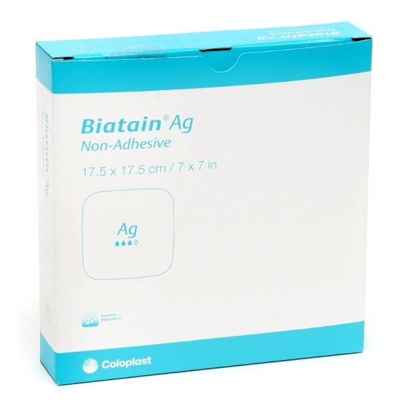 Biatain pansement AG Non Adhésive 17,5 x 17,5 cm COLOPLAST