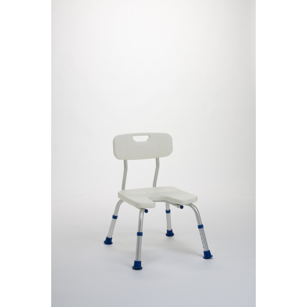 Chaise de douche Melbourne avec découpe et dossier - ATPM Services